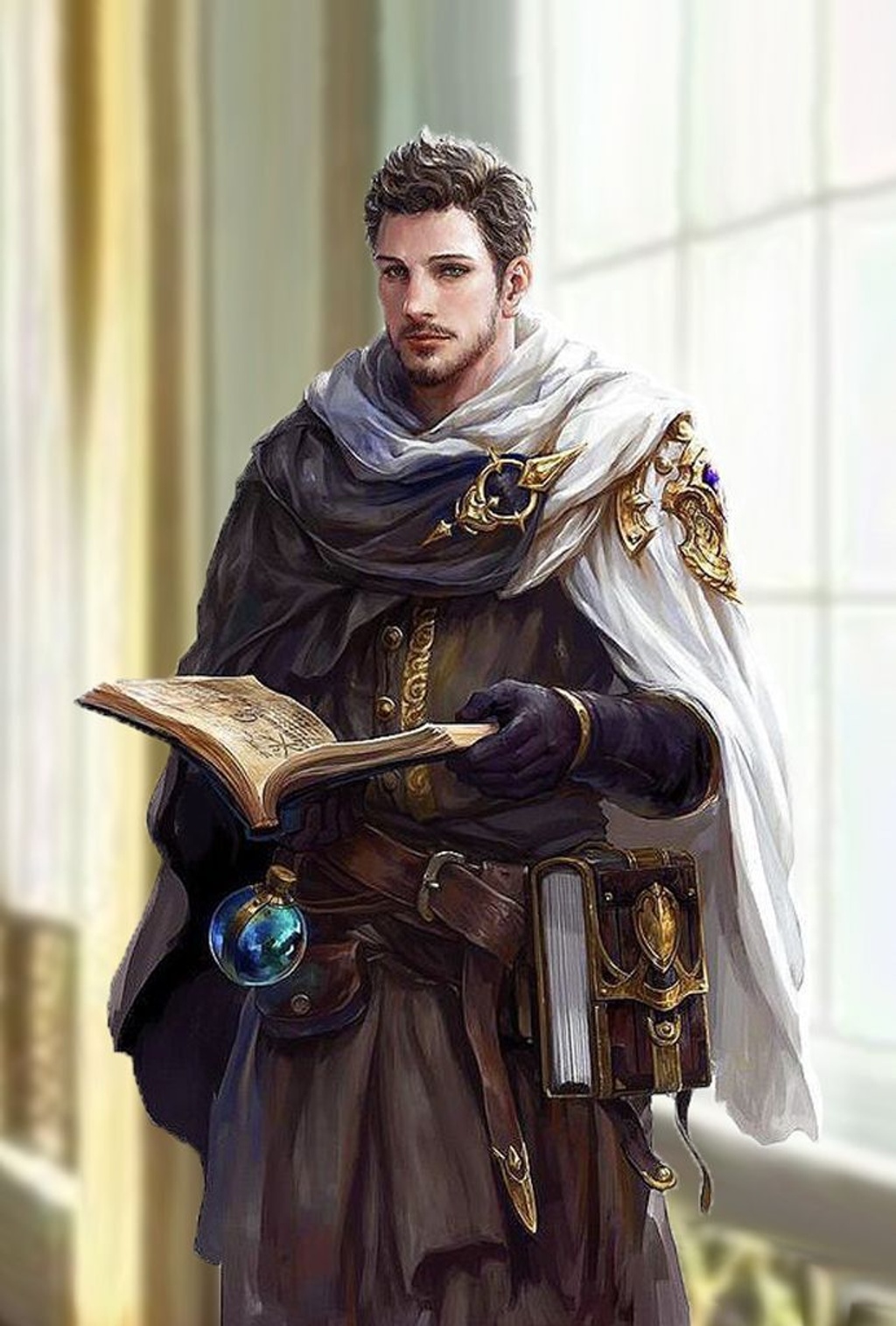 temple cleric, healer, masculine, beautiful, handsom...