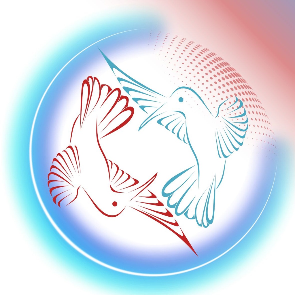 A modern abstract design with a red and blue invert... | OpenArt