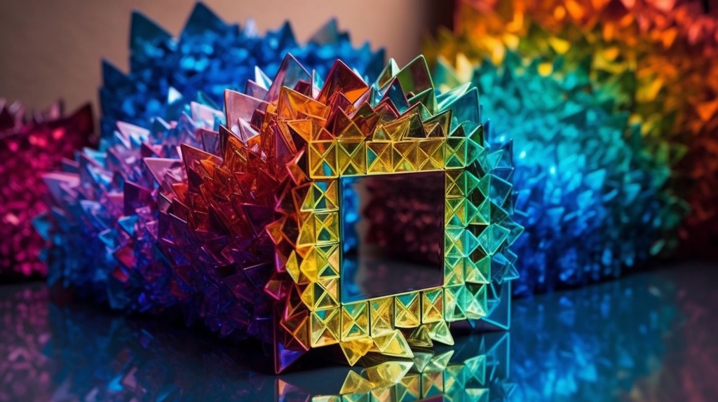 infinite fractals made of colored mirror pieces