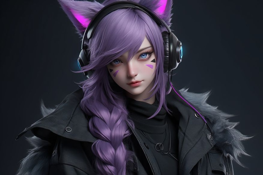 Kitten, wearing headphones, with bloodshot eyes | OpenArt