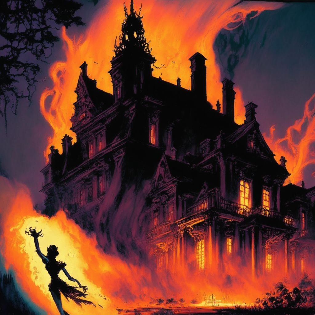 a house burning at the high seas | OpenArt