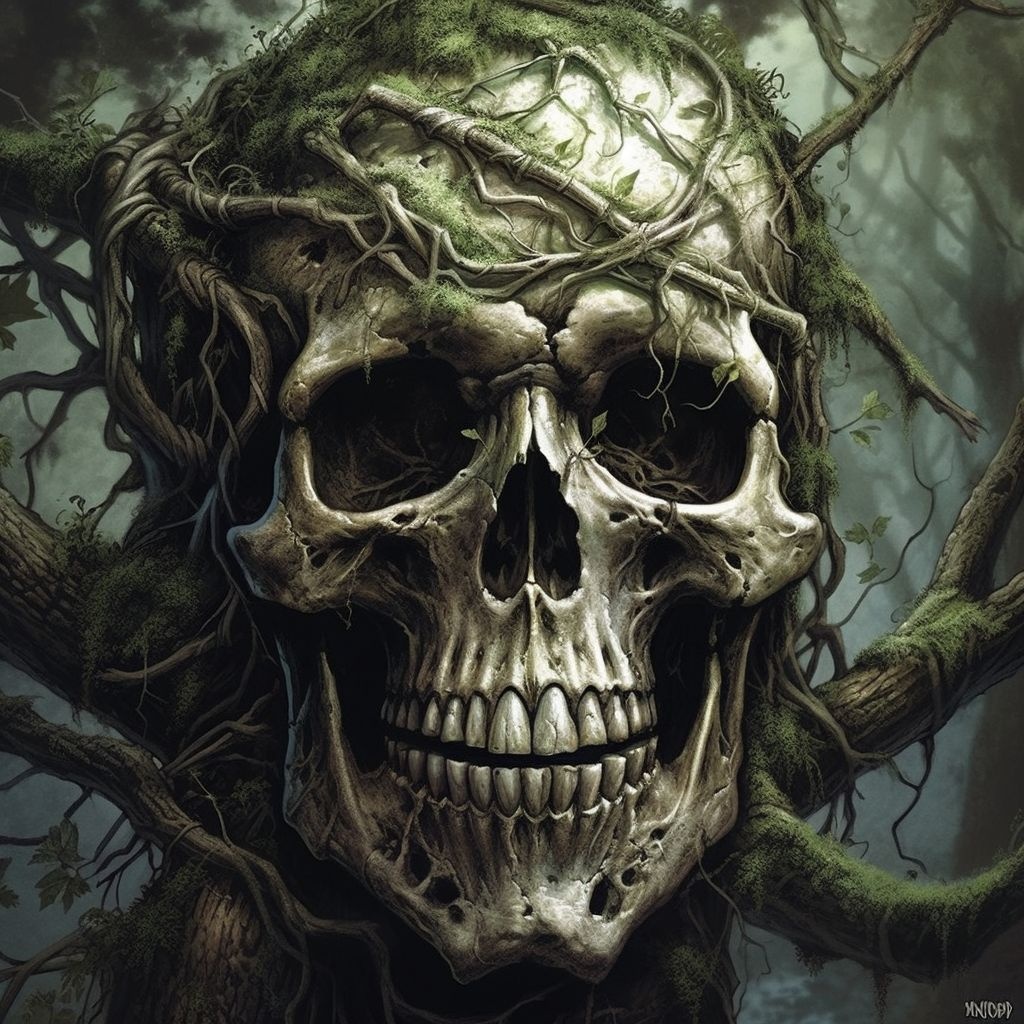 Realistic skull Island with waterfall from his mouth... | OpenArt