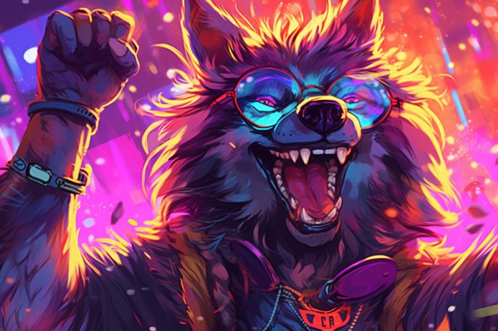 style of Vivizpop/Spindlehorse, furry, dancing with... | OpenArt