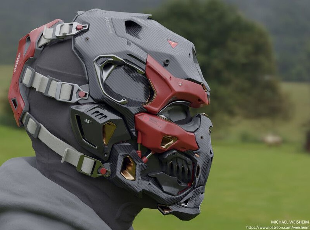 Watercolor portrait of a futuristic neon ninja helm... | OpenArt