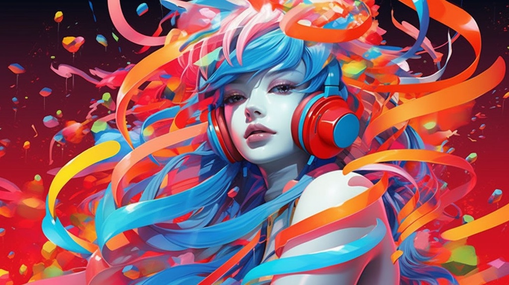 video game woman with a red face and colorful shoes,...