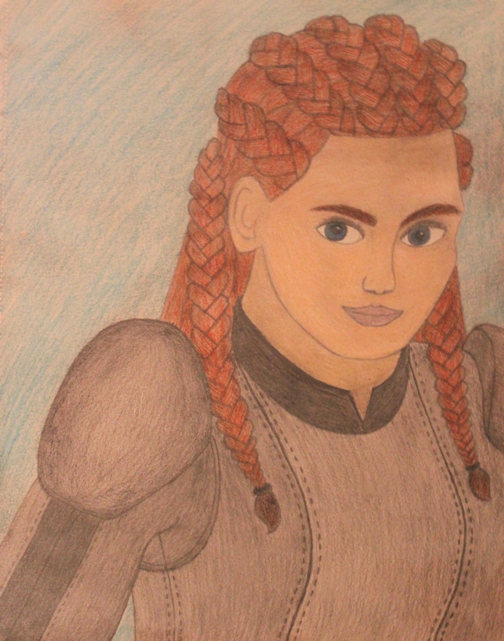 Digital art, woman viking, red hair, cornrow braids,... | OpenArt