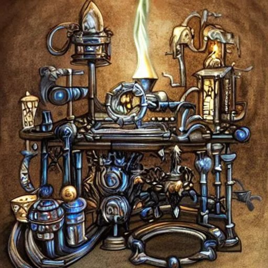 It is an intricate amalgamation of alchemical appara...