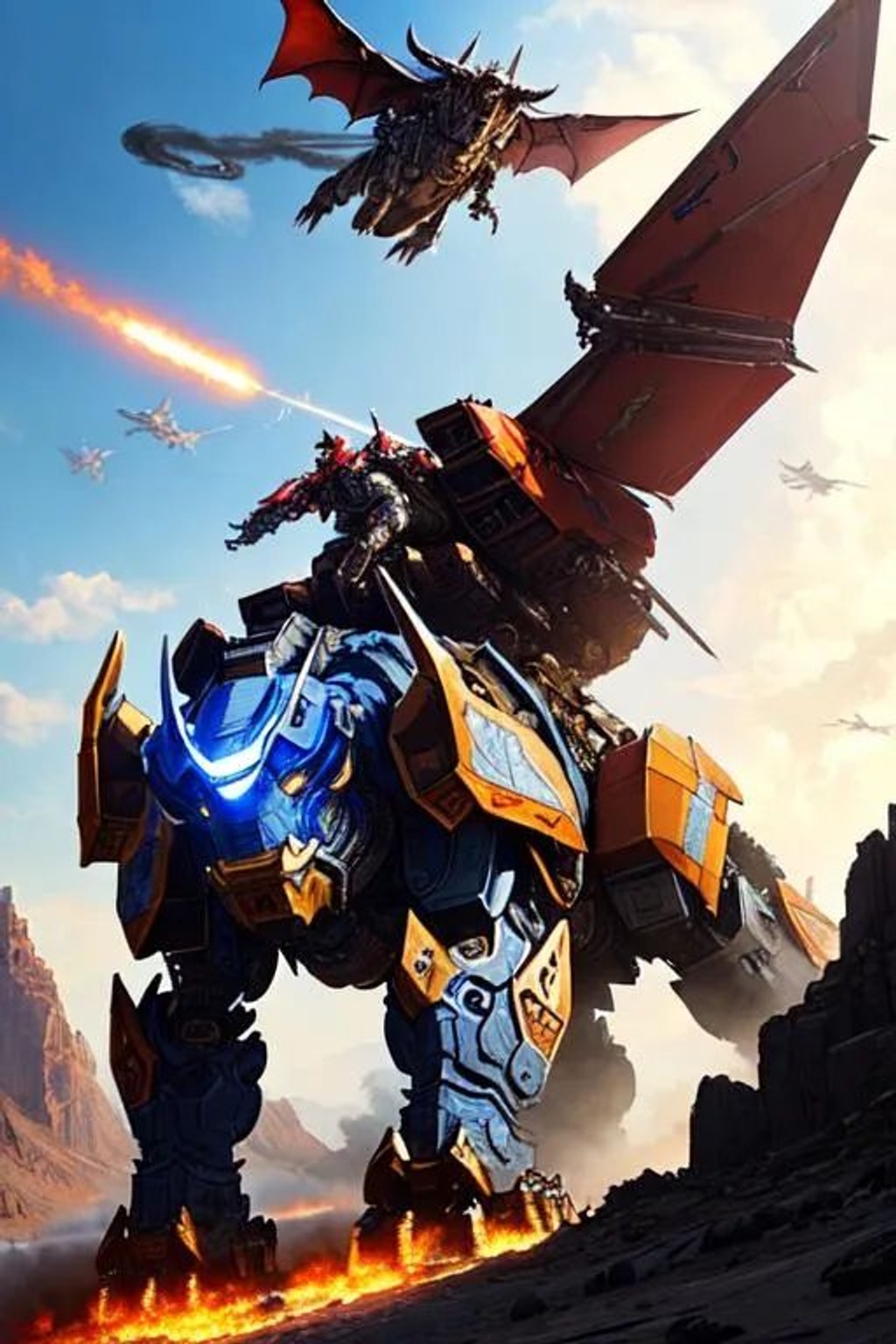 2 mechs fighting, Poster art, high-quality high-deta... | OpenArt