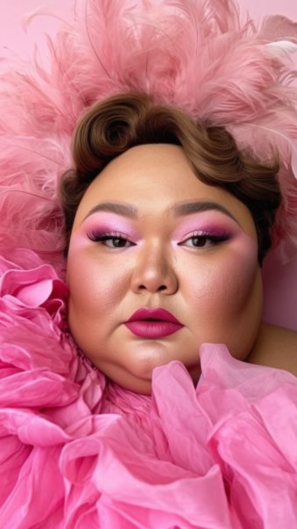 2020 instagram selfie, portrait, a chubby woman, wit... | OpenArt