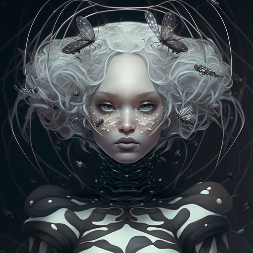 insect lady by geidi, in the style of anime, poolcor...