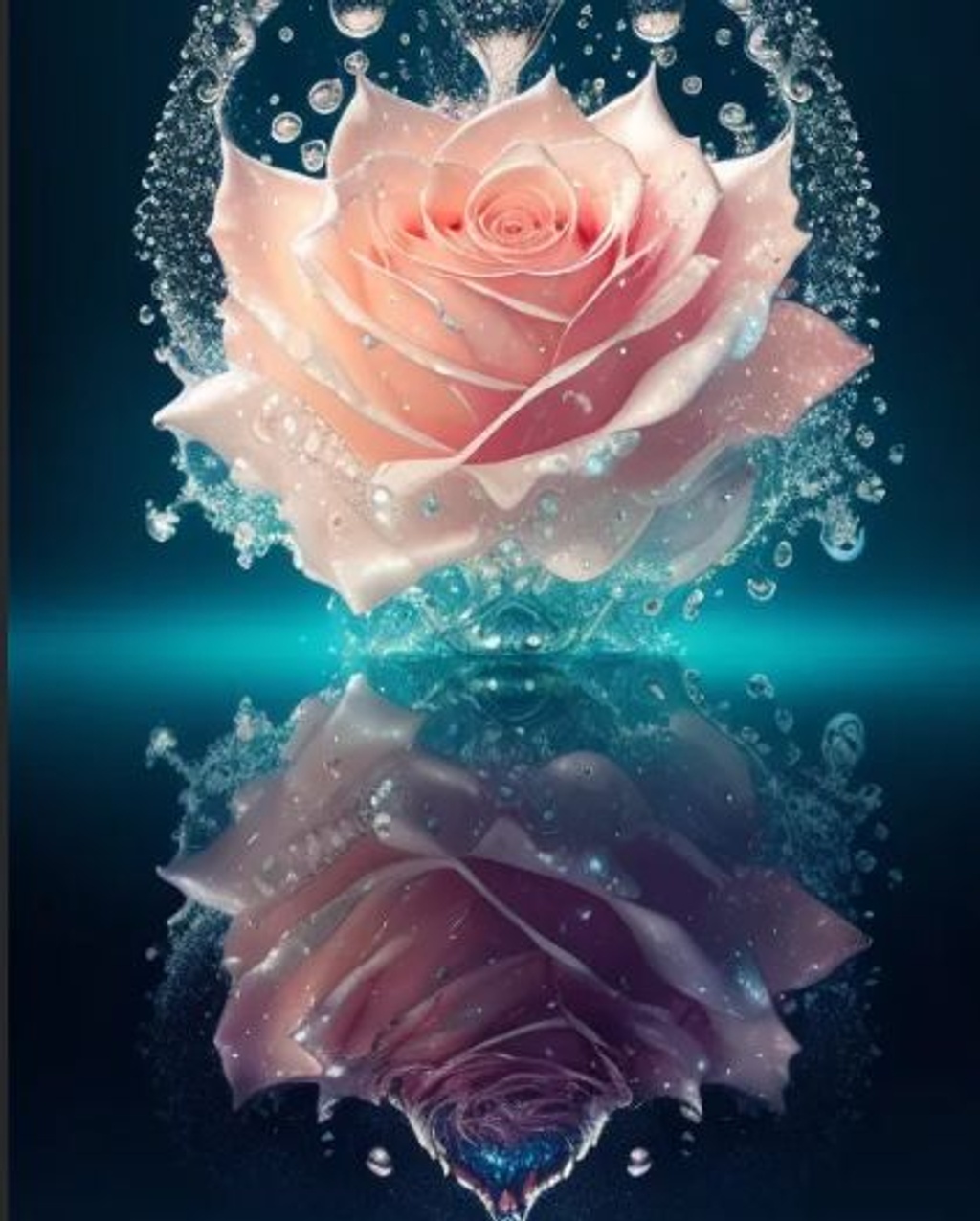 A rose, amazingly fluid, detailed, 3d fractals, ligh...