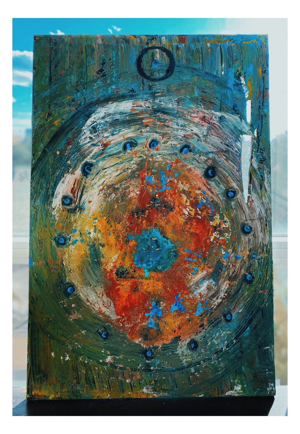 Mixed media abstract painting in canvas | OpenArt