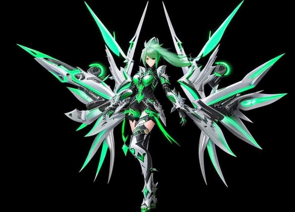 green and silver scifi armor, ULTRAKILL Xenoblade 2... | OpenArt