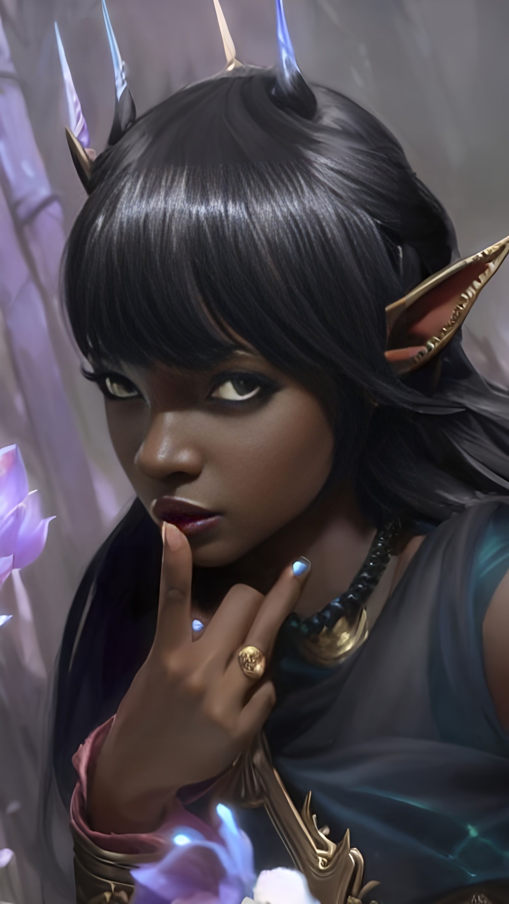 fantasy concept art of a elf girl character with bl... | OpenArt