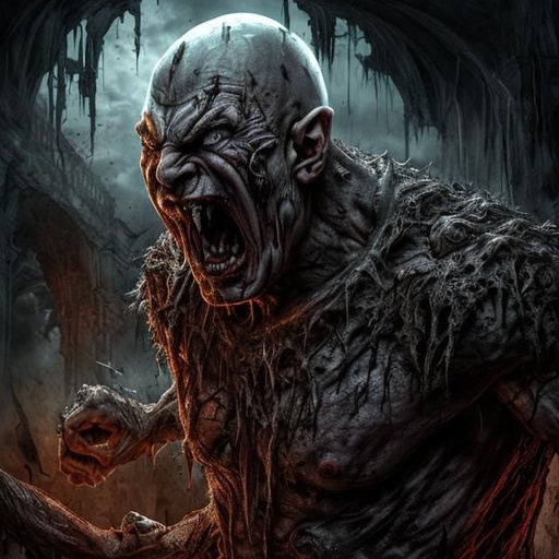 Scary ancient male Strigoi vampire