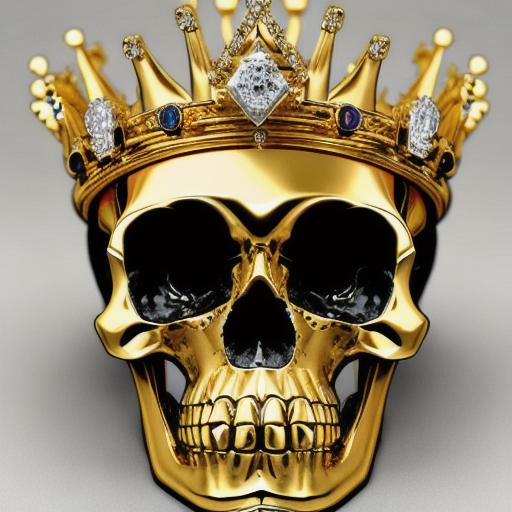 Human Skull with Diamonds in the eye sockets of the...