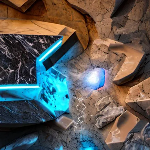 "rock and marble, 4k photo, futuristic, neon, work,... | OpenArt