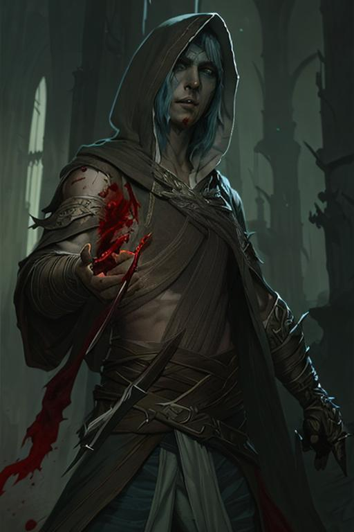 male elf wearing rags and hood, detailed face, fanta... | OpenArt