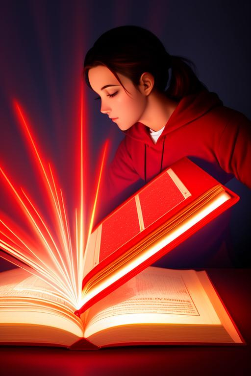 ((Red)))Magic Glowing Book, light coming out of it | OpenArt