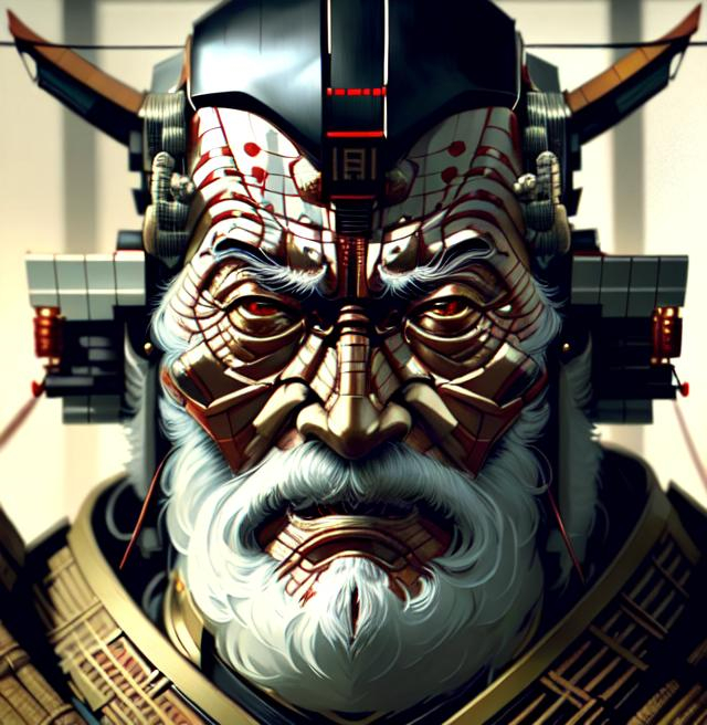 Portrait of {Japanese ronin robot} old man, emperor,... | OpenArt