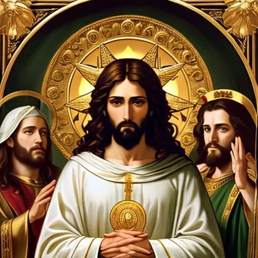 Renaissance style painting of (Jesus the Christ) wit... | OpenArt