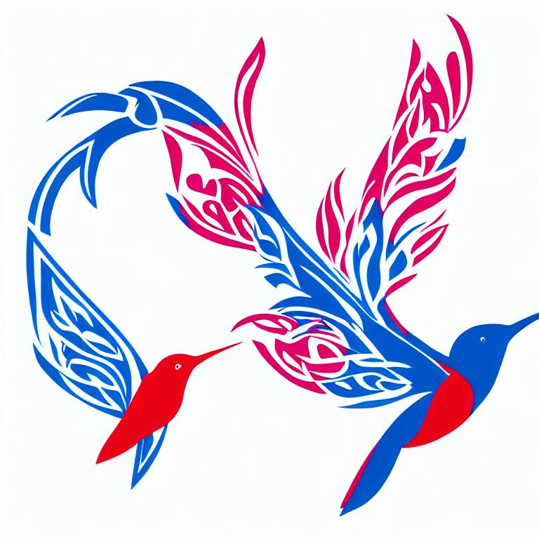 A modern abstract design with a red and blue invert... | OpenArt