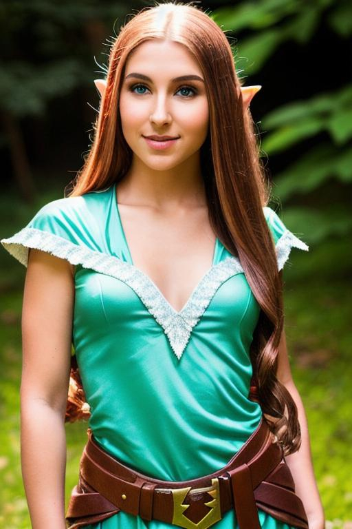 Young female elf made of pure light