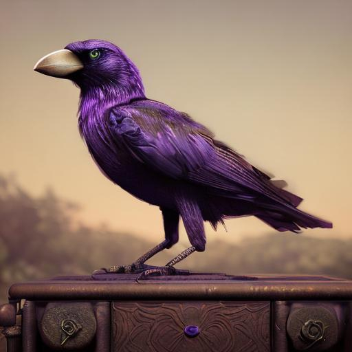 Purple Crow Steampunk realistic art | OpenArt