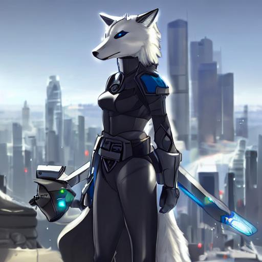 a female protogen fursona, well drawn, masterfully d... | OpenArt