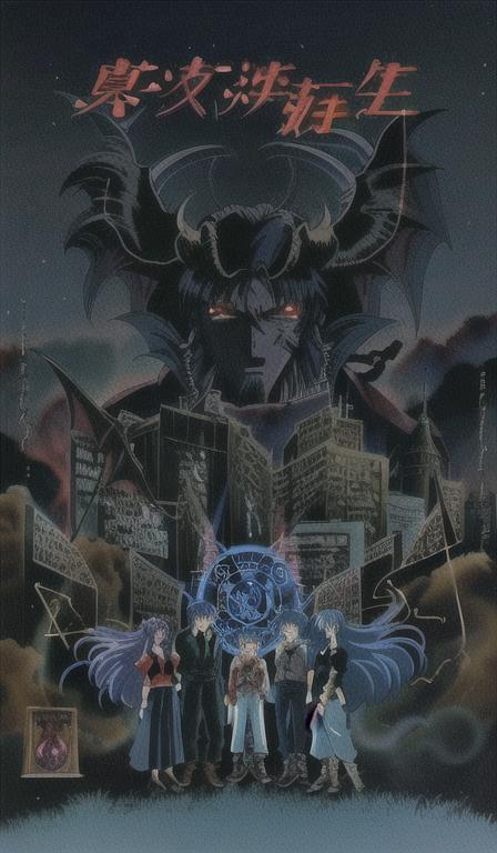 cool, 90s anime poster, demons, post apocalypse, con... | OpenArt