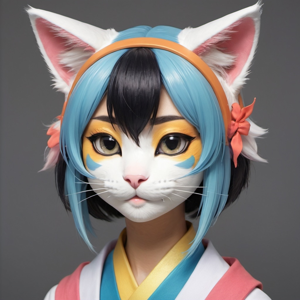 Mayu ,Kemono Feline Avatar, with multi colour