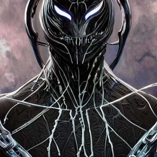 face portrait a Symbiote Venom with Spawn cybernetic... | OpenArt