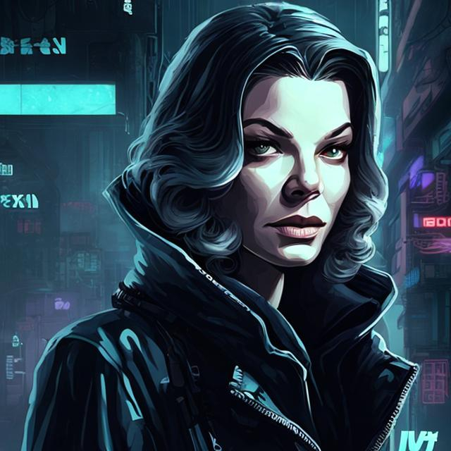 A VTT token in a blend of film noir and cyberpunk. W...