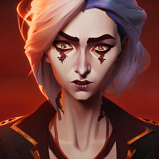 A beautiful woman escaping the Devil, digital art, r... | OpenArt