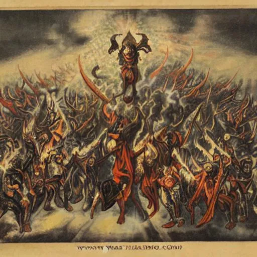 demons marching to war with heaven