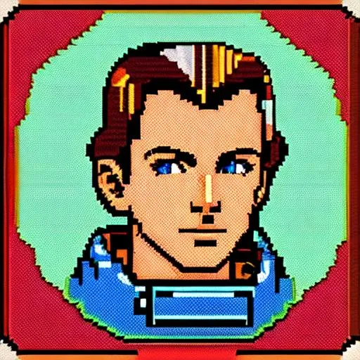 retro digital pixelart portrait of a veteran airforc...
