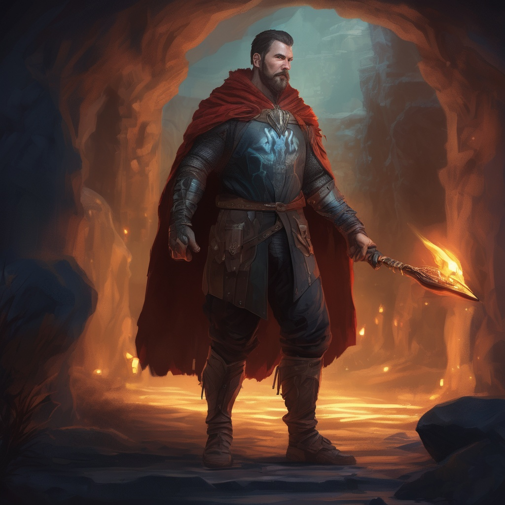 (Full body) male handsome large muscular young wizar...