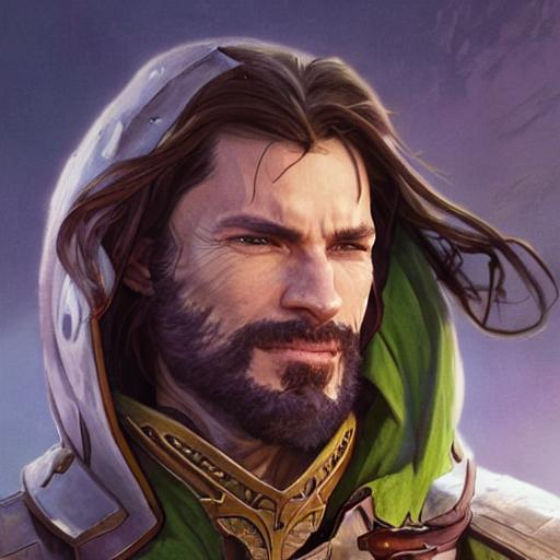 realistic portrait of a dnd male baron, D&D, long ha...