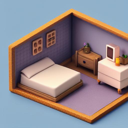 Tiny cute isometric {room} in a cutaway box, {style}...