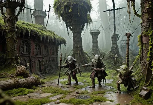 Country Side village filled with goblins, Dungeons a... | OpenArt