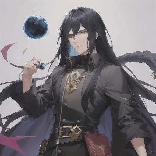 League of legends. Male necromancer with long black... | OpenArt