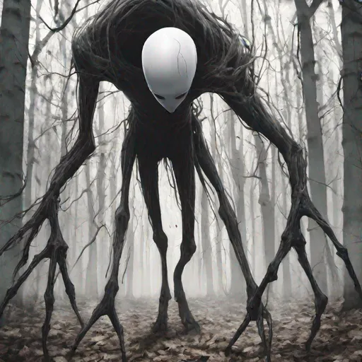 A completely white being with slenderman like propor... | OpenArt
