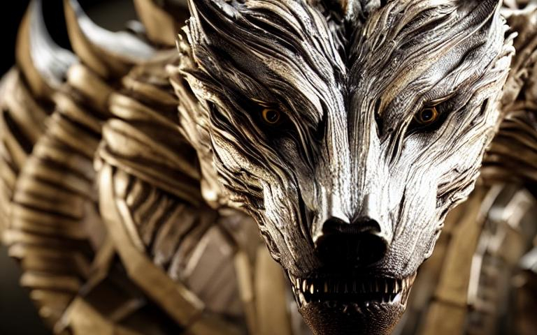 close up bad wolf, elegant, dark and scary ambiance.... | OpenArt