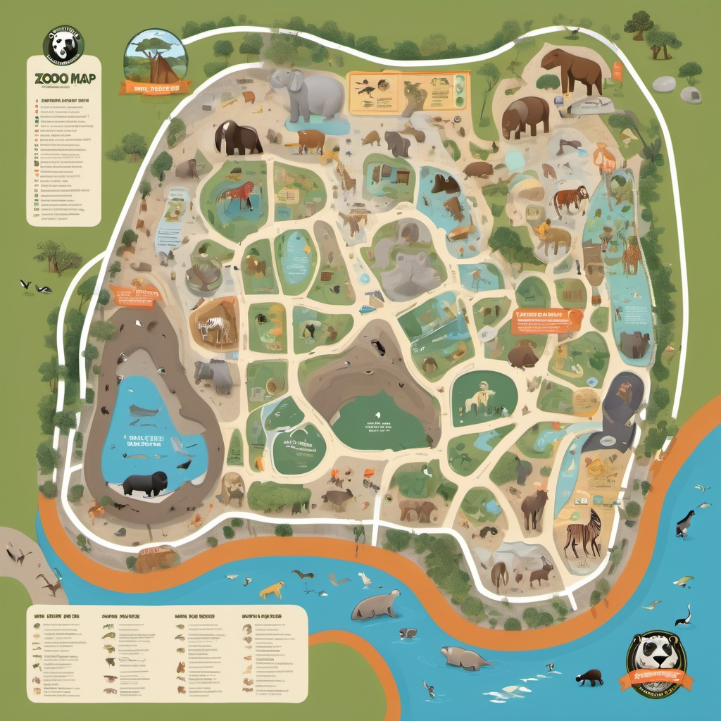 A zoo map, Zoo Map Highlights: The map showcases de...