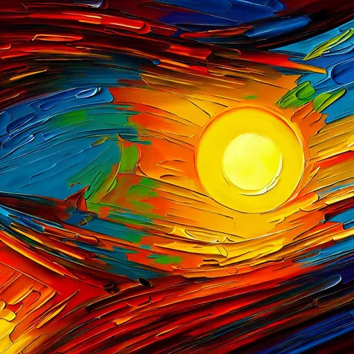 Abstract, sun, oil painting, hyper detailed, texture... | OpenArt