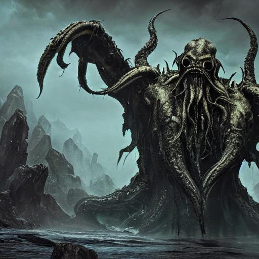 Dark art, giant cthulhu-like god concept art, openar... | OpenArt