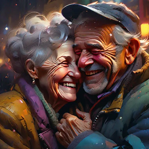 "Insanely detailed Close-up portrait of an Old coupl...