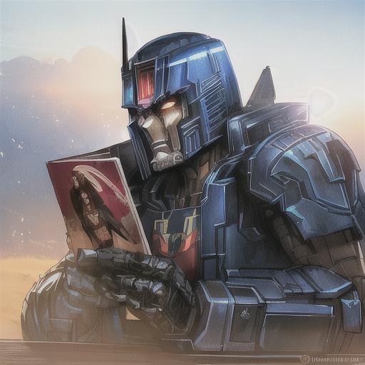 Highly detailed full-body portrait of Optimus Prime,...
