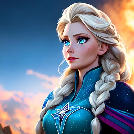 Elsa from Frozen as an avenger, marvel character sty...