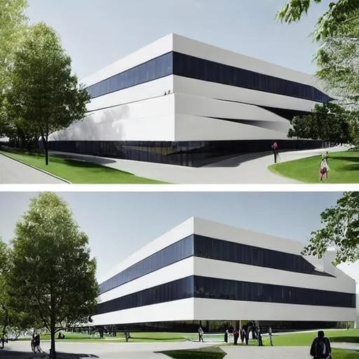 Design a modern museum building in an urban setting... | OpenArt